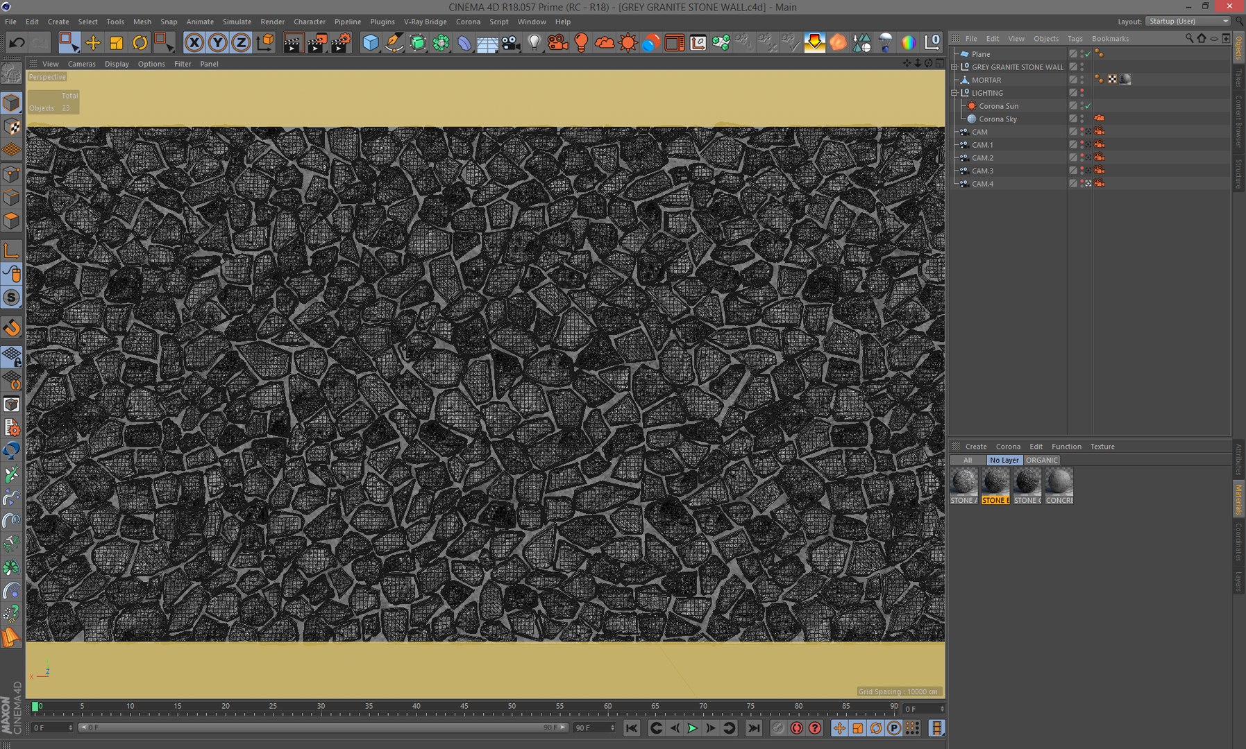 3D Model Natural Grey Granite Stone Wall - TurboSquid 1419202