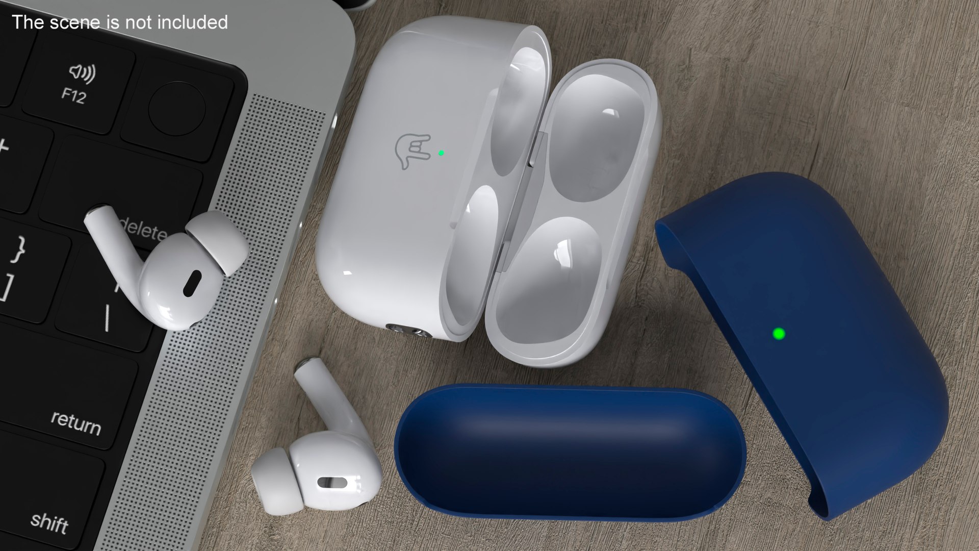 Apple AirPods Pro 2 USB-C With Silicone Case Blue 3D - TurboSquid 2188926