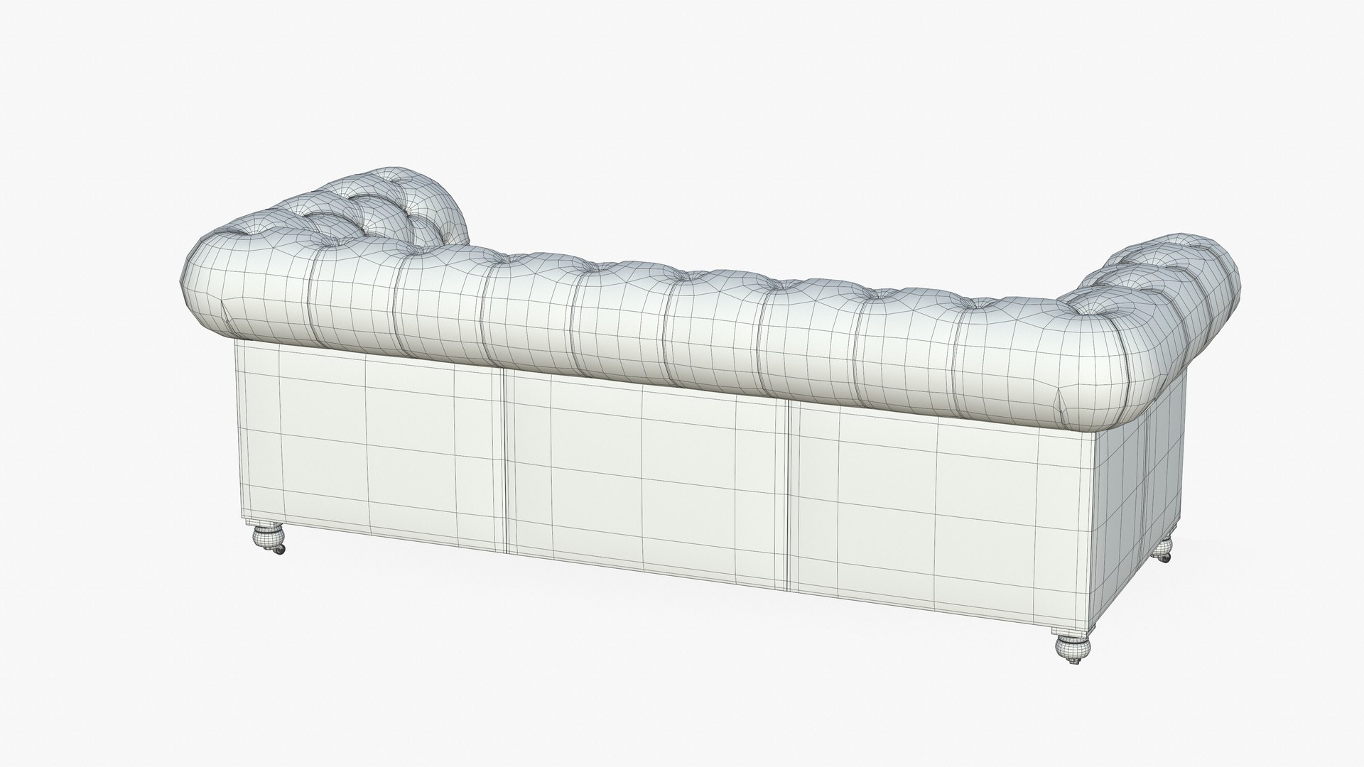 3D Chesterfield Leather Sofa model - TurboSquid 1868314