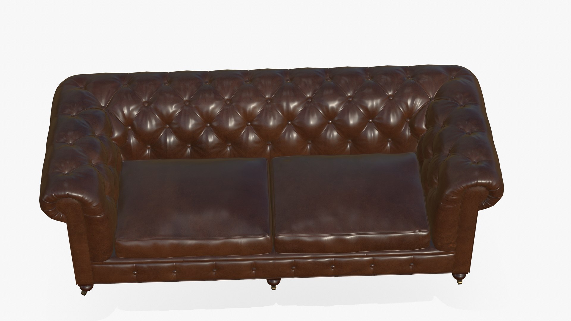 3D Chesterfield Leather Sofa model - TurboSquid 1868314