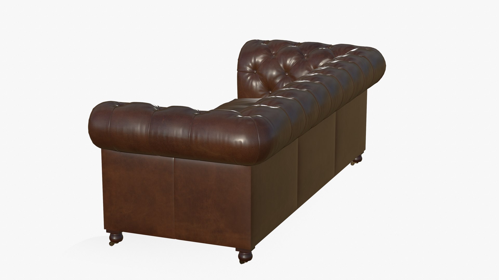 3D Chesterfield Leather Sofa model - TurboSquid 1868314