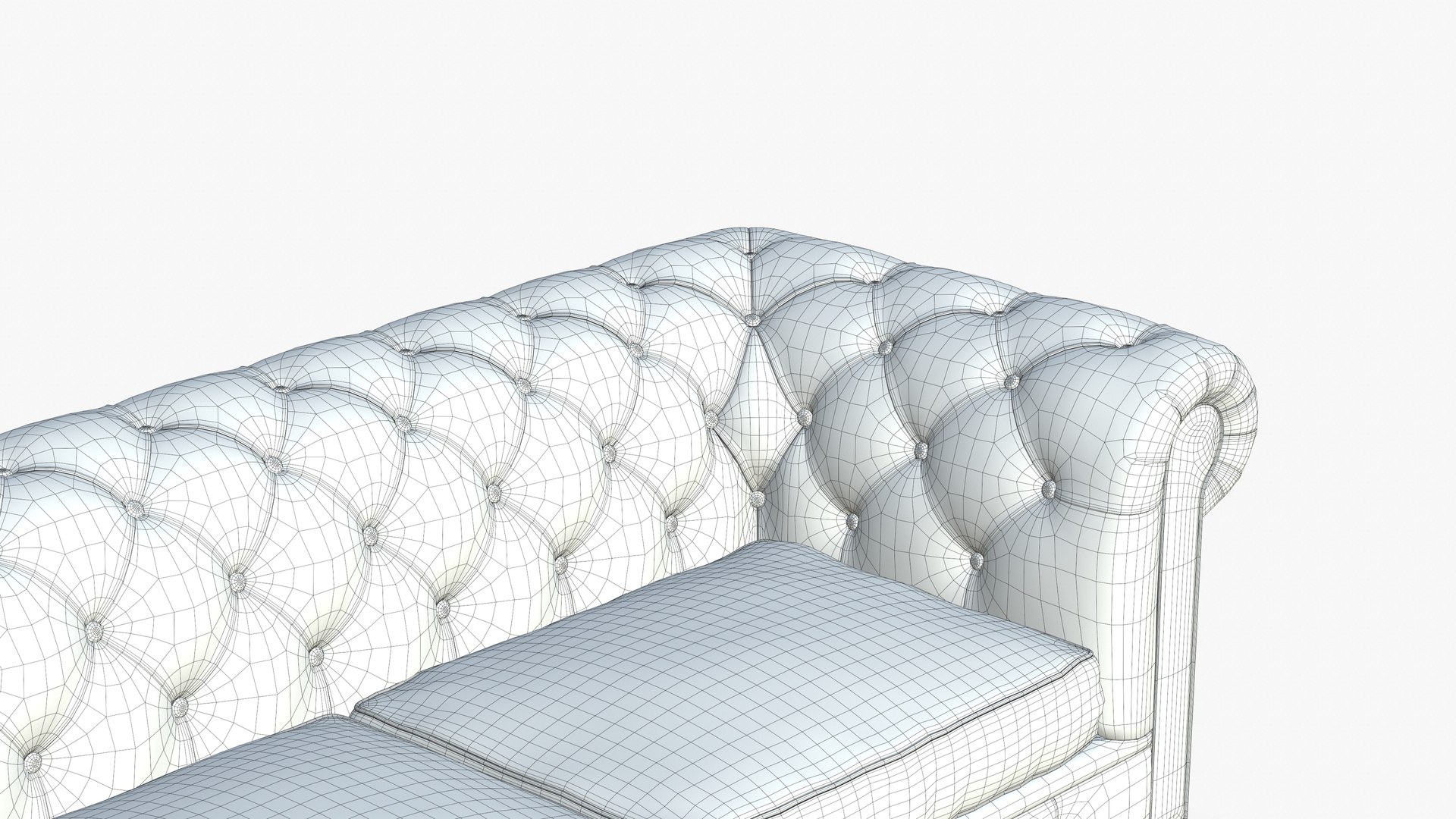 3D Chesterfield Leather Sofa model - TurboSquid 1868314