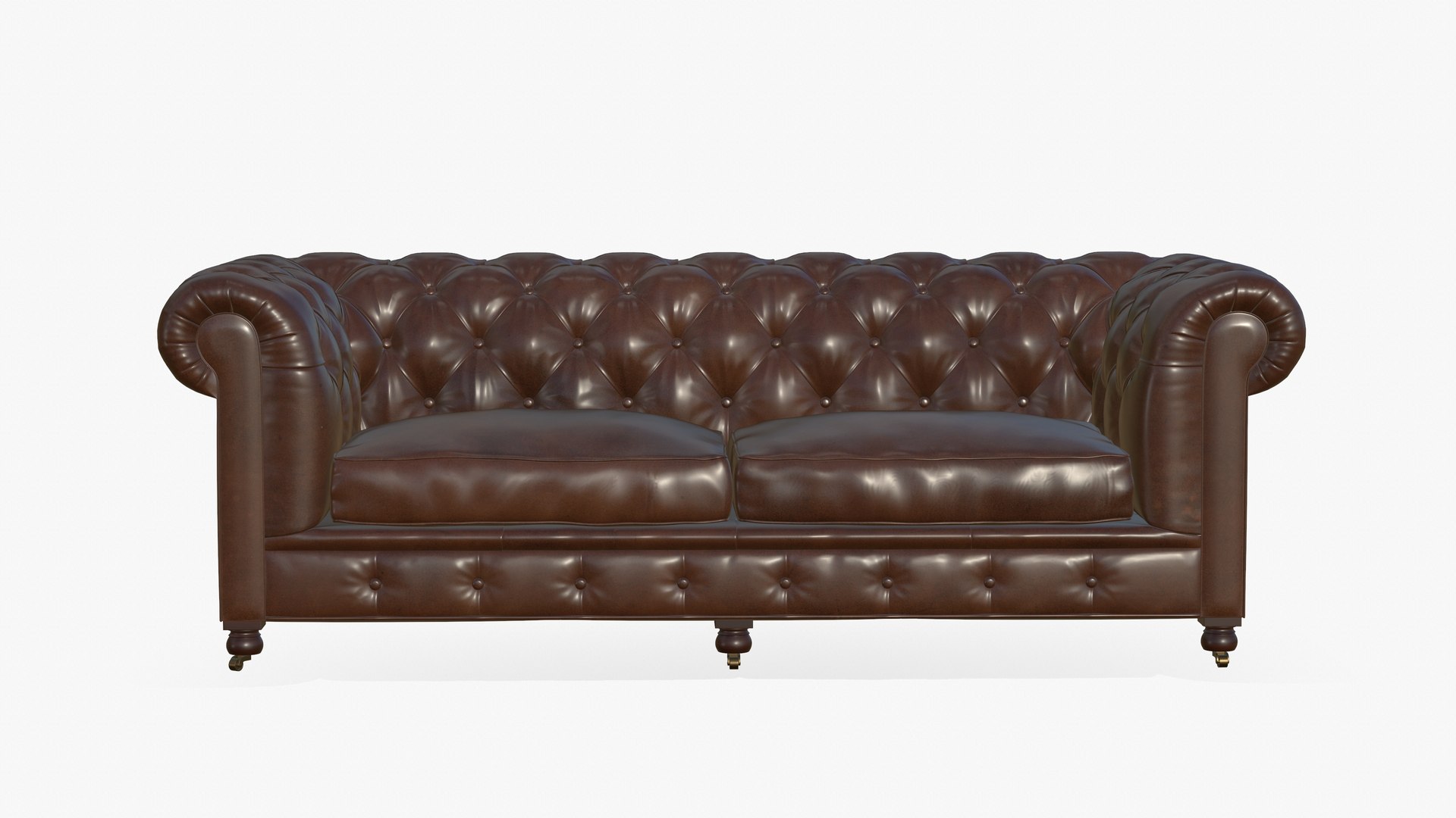 3D Chesterfield Leather Sofa model - TurboSquid 1868314