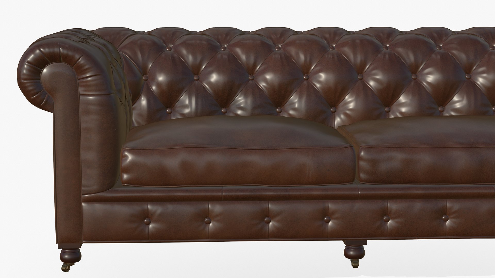 3D Chesterfield Leather Sofa model - TurboSquid 1868314