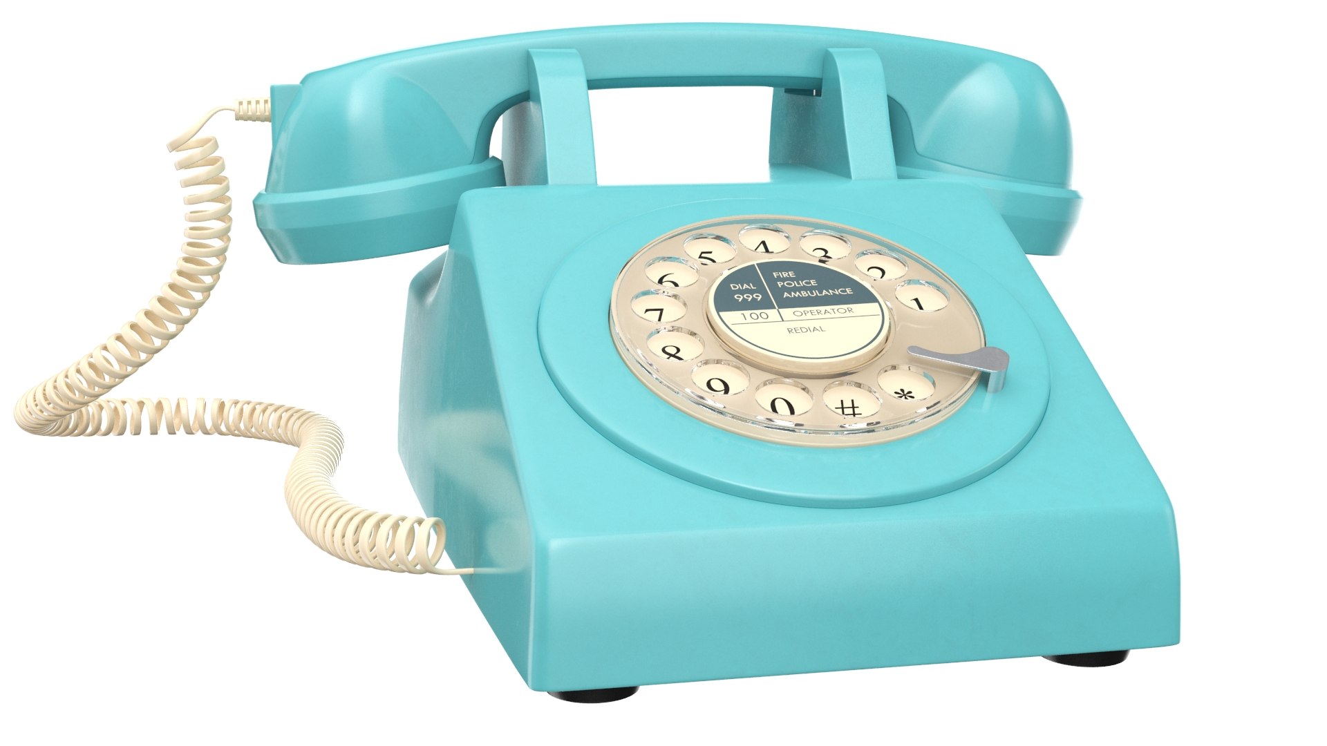 3D Blue Rotary Phone - TurboSquid 1796342