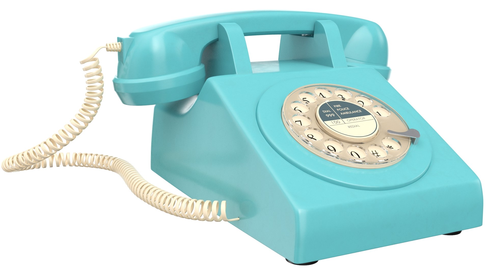 3D Blue Rotary Phone - TurboSquid 1796342