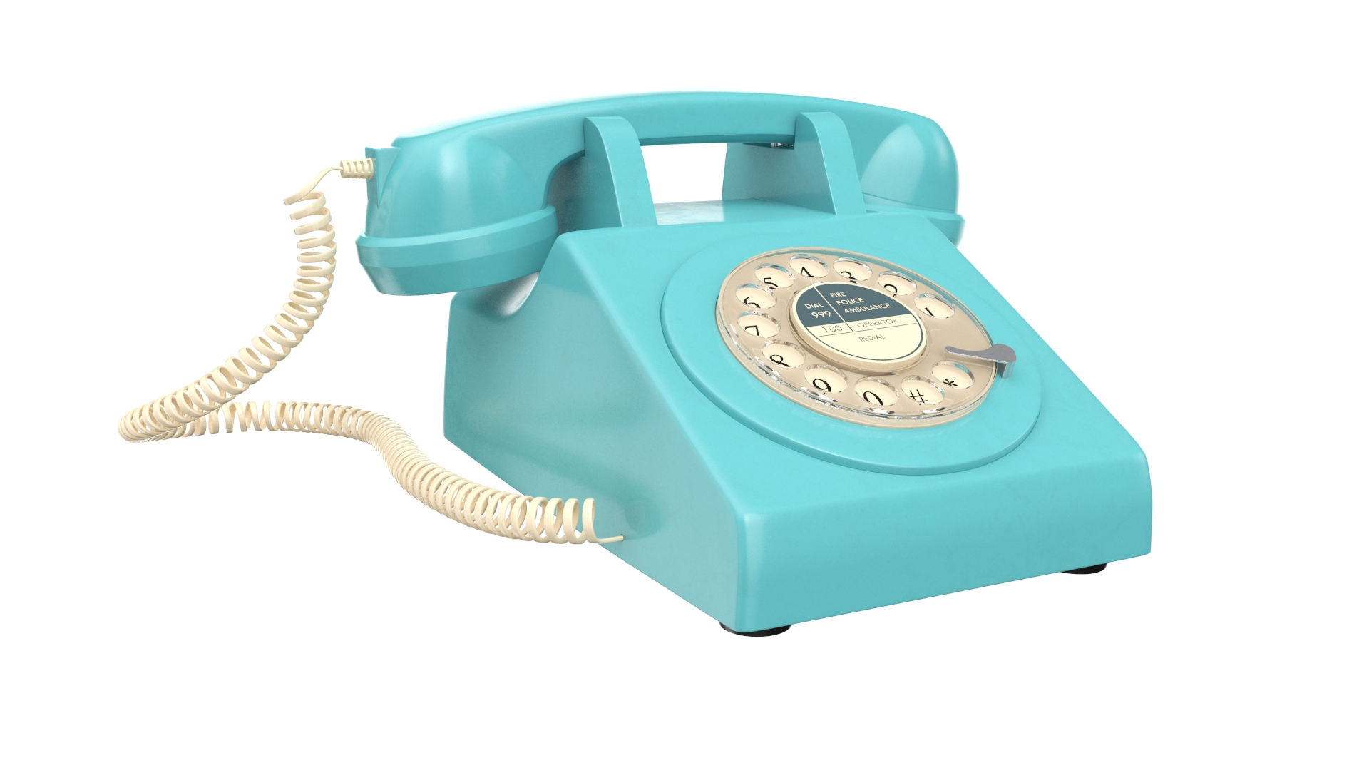 3D Blue Rotary Phone - TurboSquid 1796342