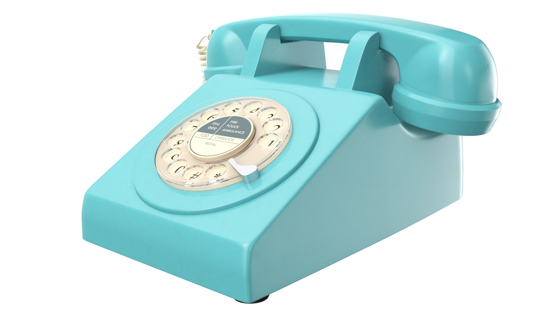 3D Blue Rotary Phone - TurboSquid 1796342