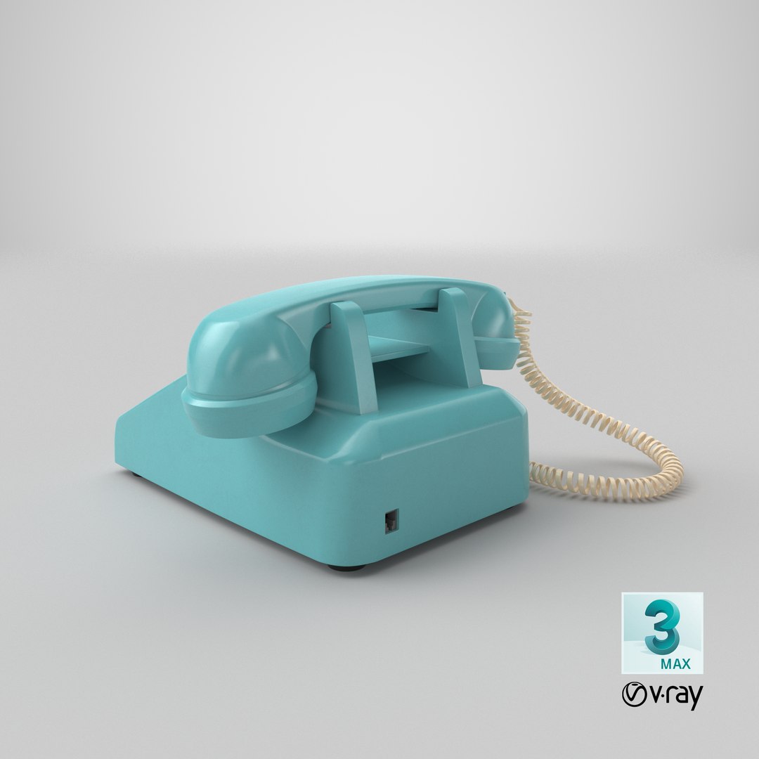 3D Blue Rotary Phone - TurboSquid 1796342