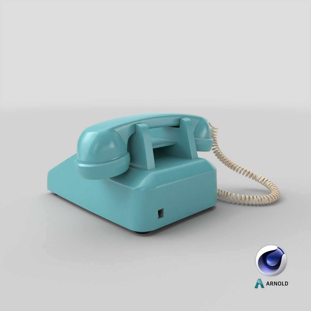 3D Blue Rotary Phone - TurboSquid 1796342