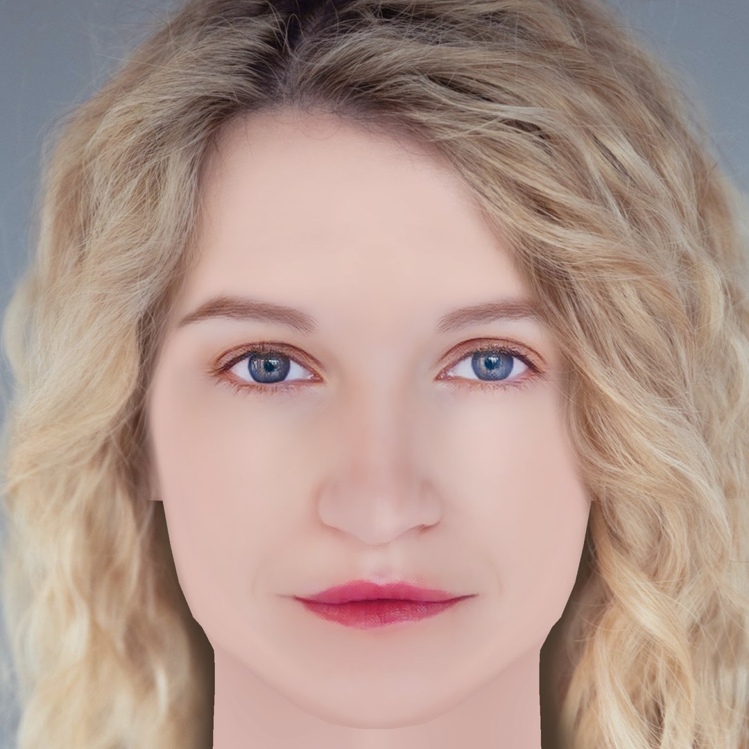 3D Evgeniya Malakhova Head - No Hair - Low Poly Head For Game - TurboSquid 2375495