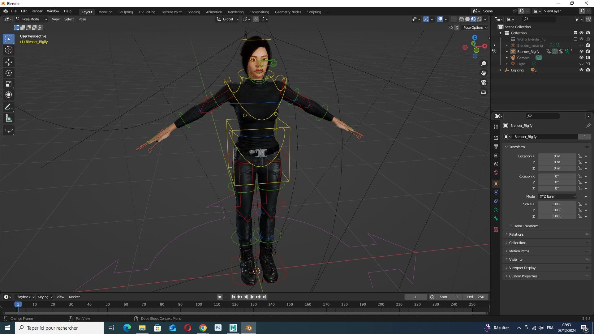 Modern Female 3D Character In Black Outfit Model - TurboSquid 2328582