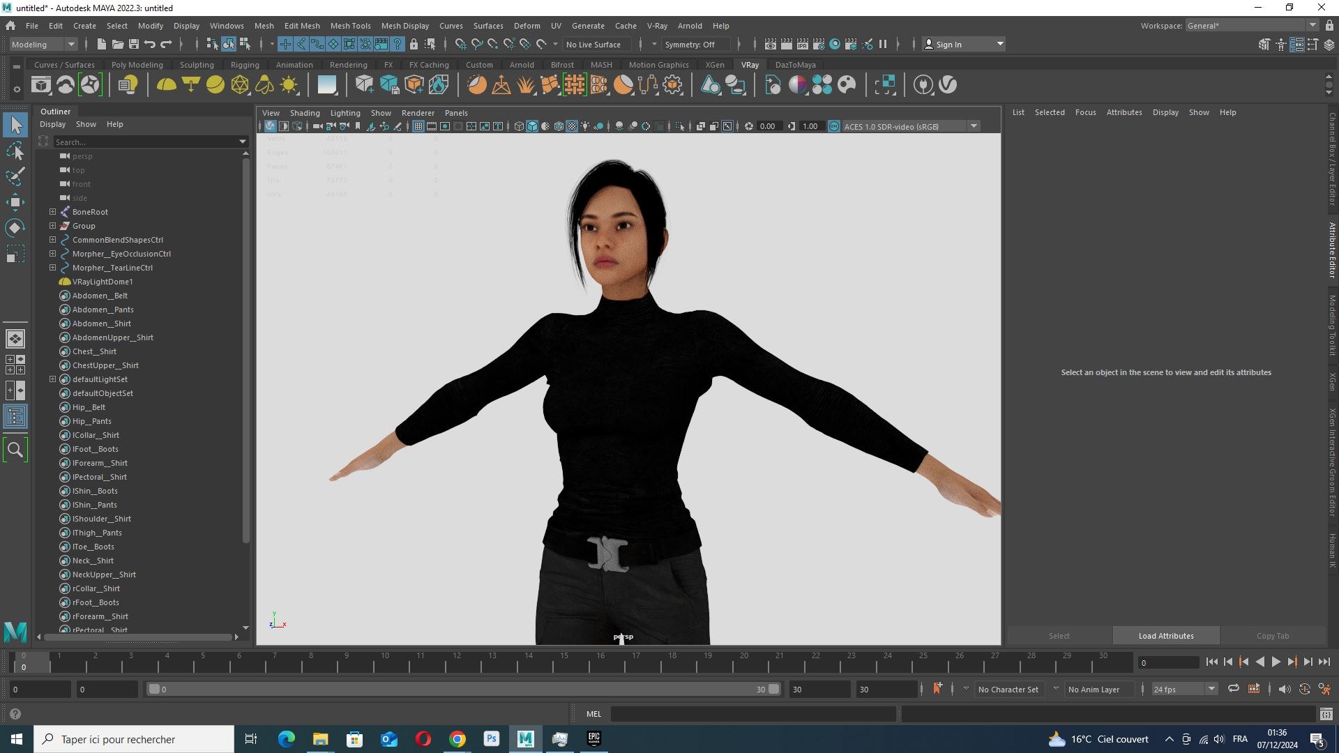 Modern Female 3D Character In Black Outfit Model - TurboSquid 2328582
