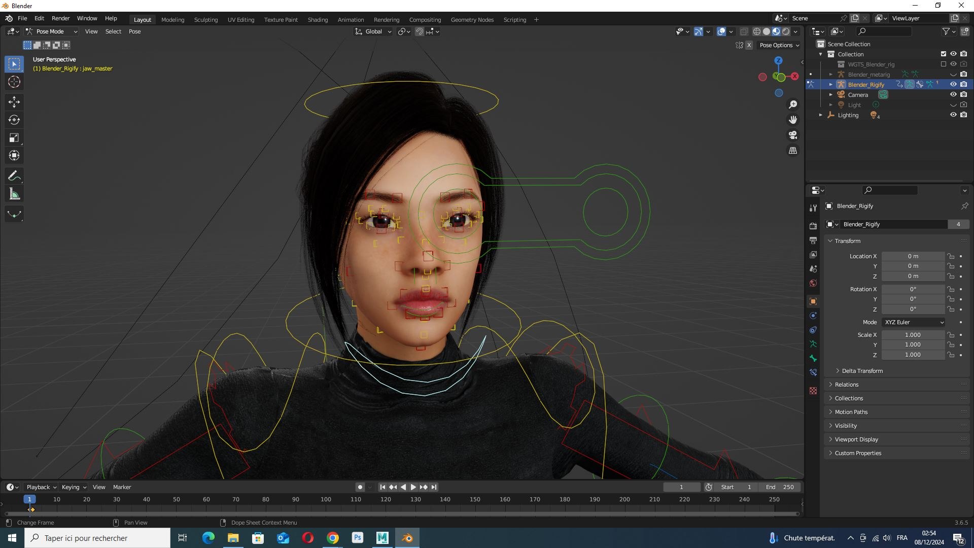 Modern Female 3D Character In Black Outfit Model - TurboSquid 2328582