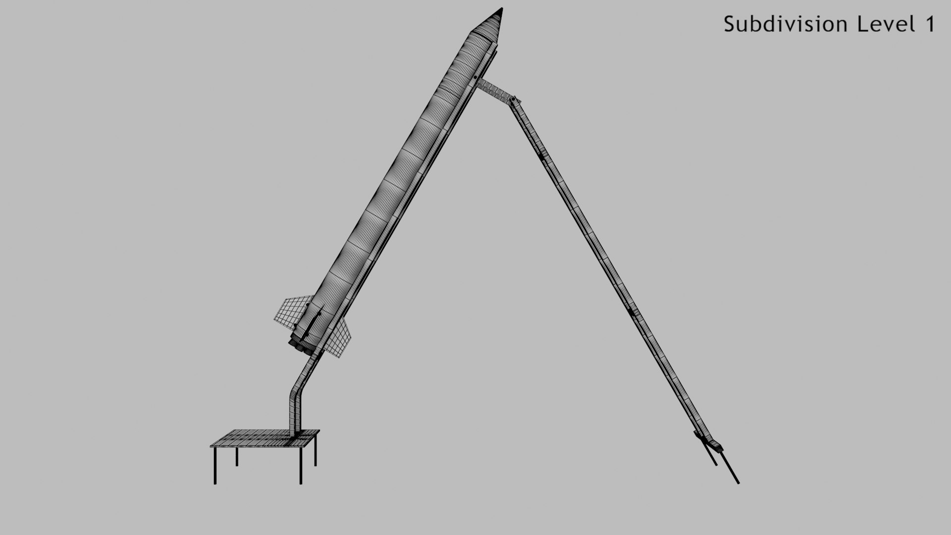 3D Model Qassam 3 Rocket With Launcher - TurboSquid 2147174
