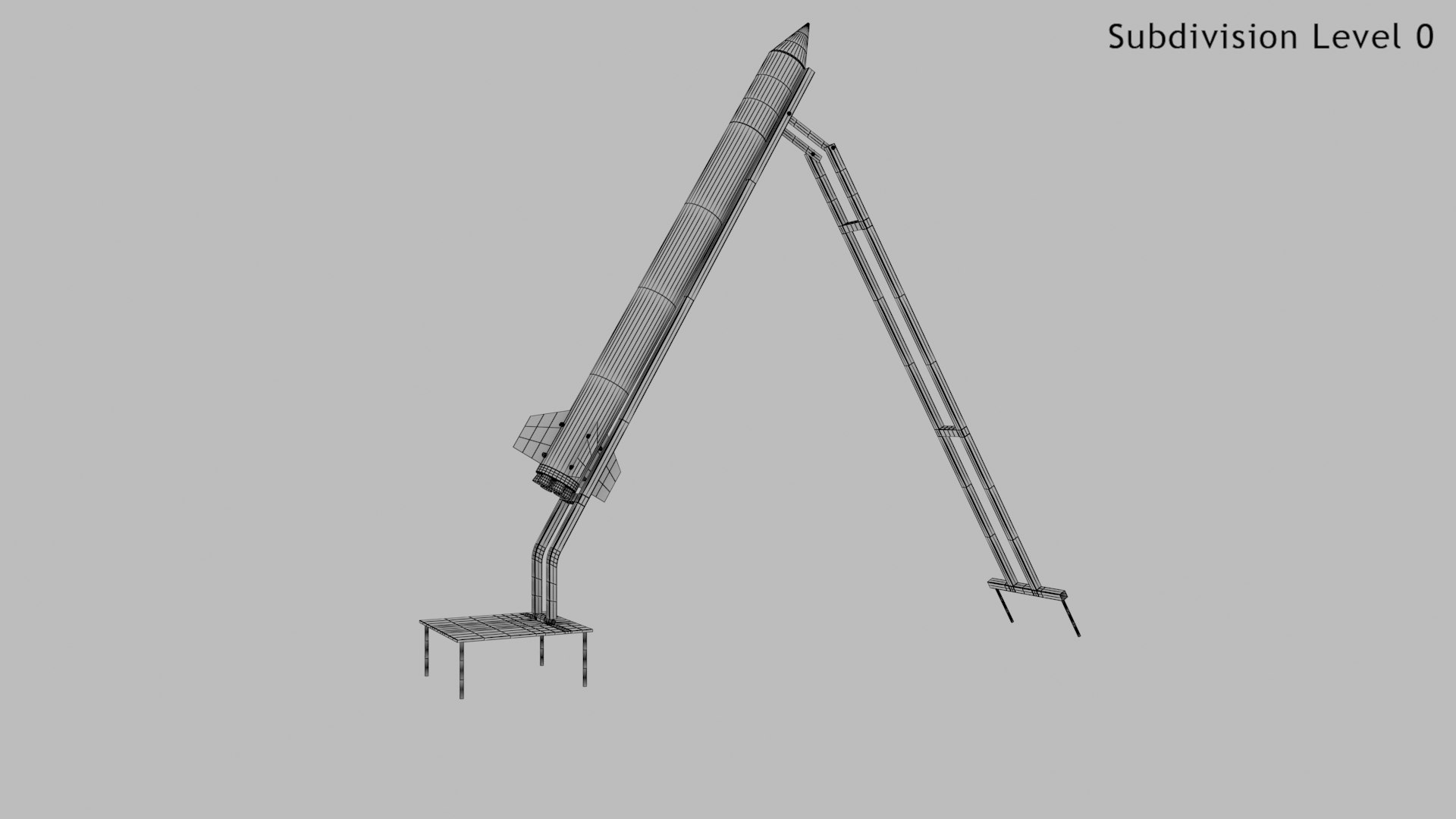 3D Model Qassam 3 Rocket With Launcher - TurboSquid 2147174