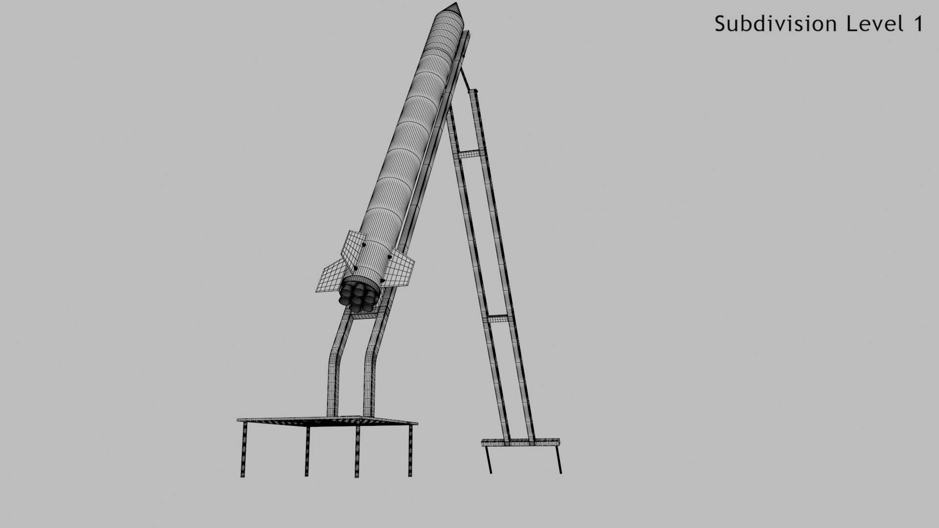 3D Model Qassam 3 Rocket With Launcher - TurboSquid 2147174