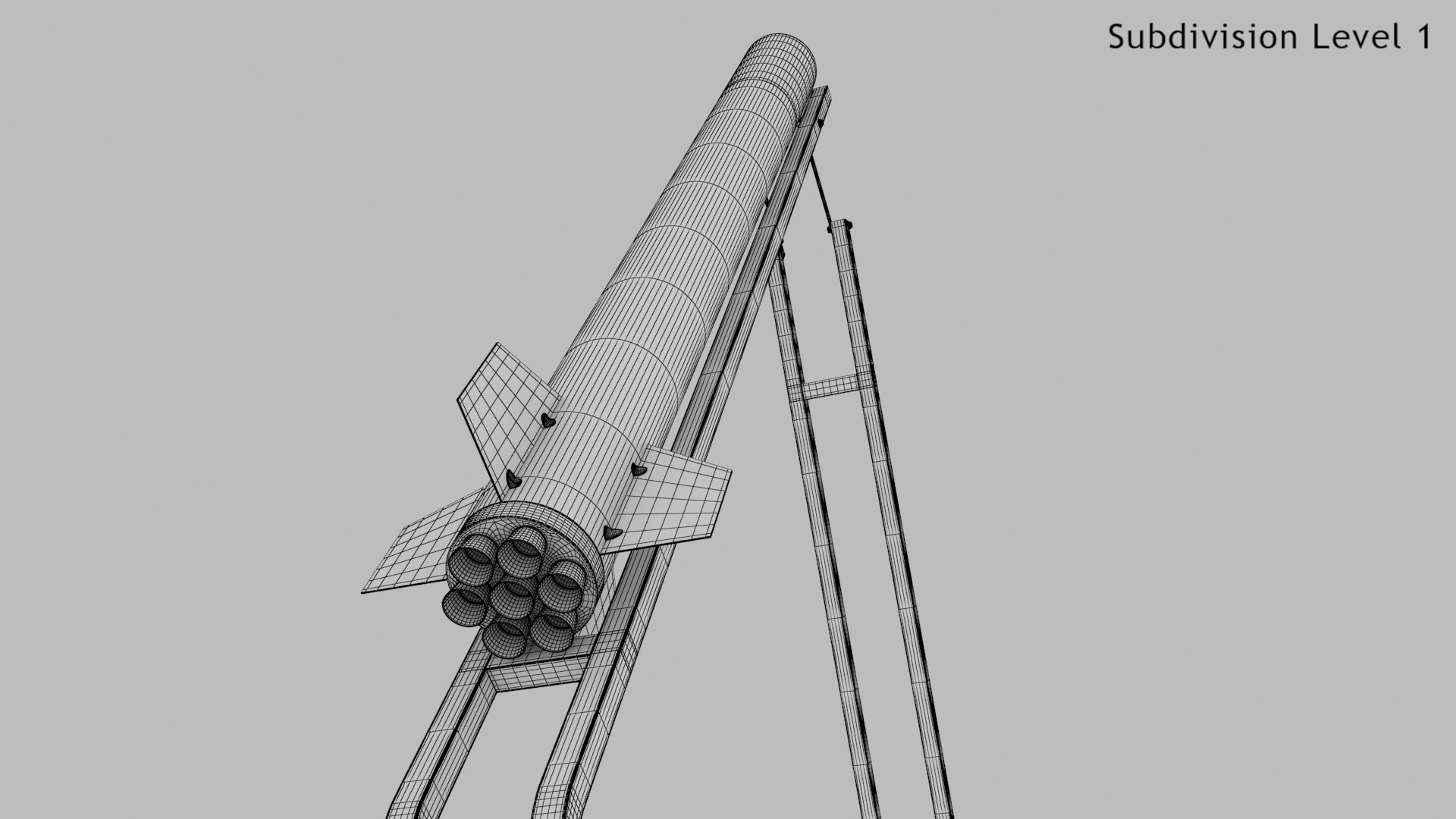 3D Model Qassam 3 Rocket With Launcher - TurboSquid 2147174
