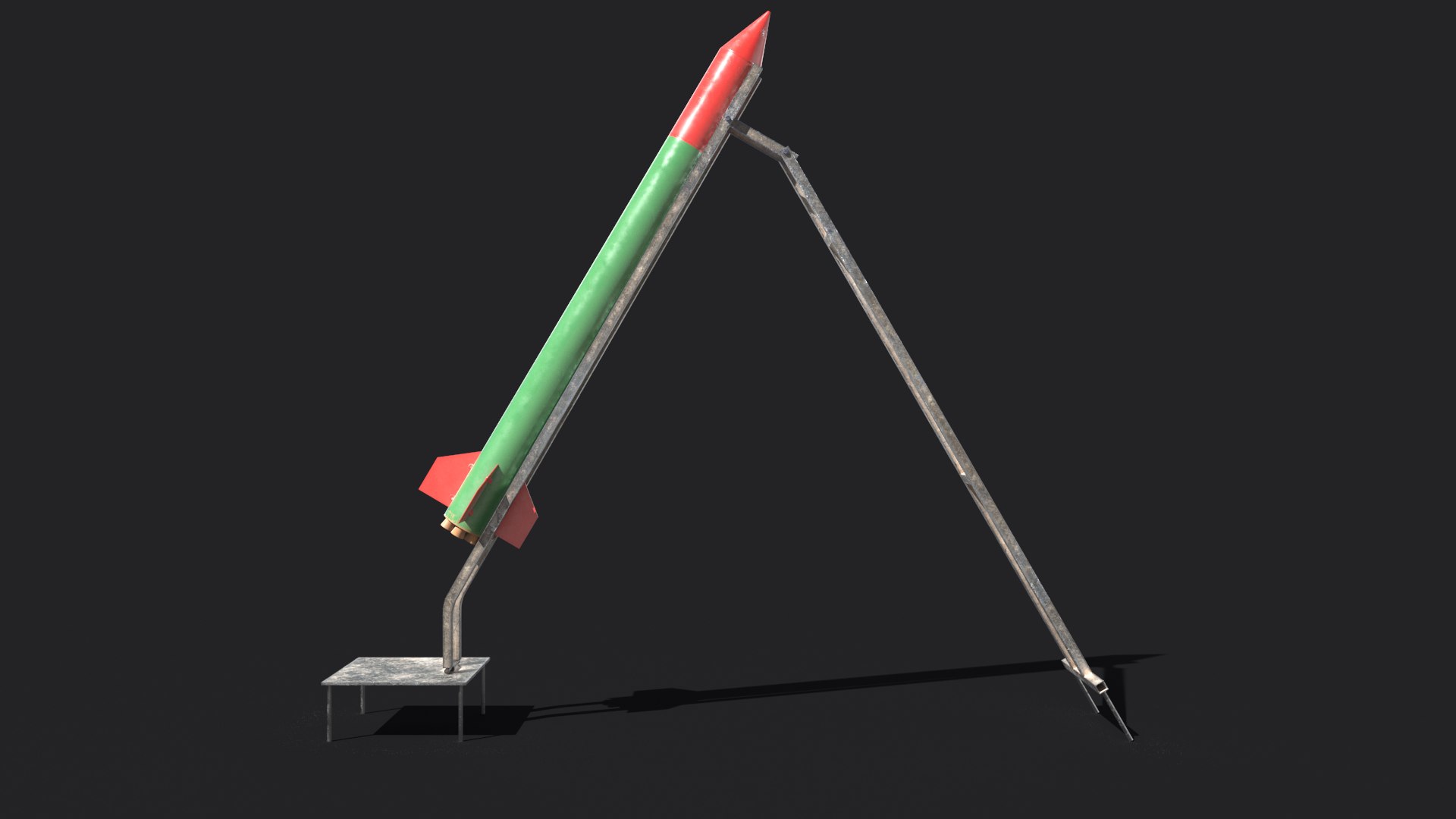 3D Model Qassam 3 Rocket With Launcher - TurboSquid 2147174