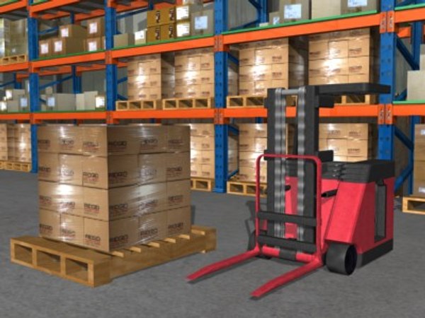 forklift warehouse 3d model