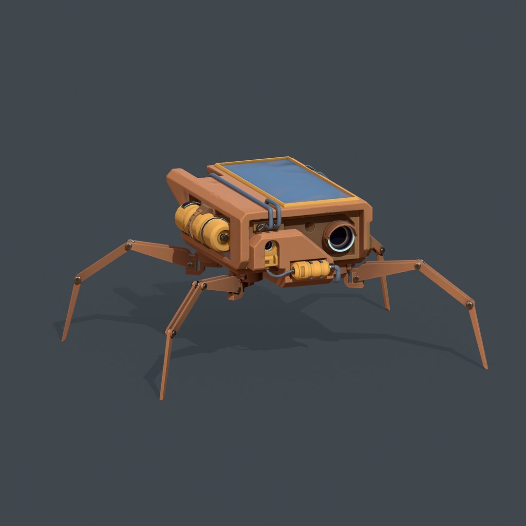 Robot-spider Desert Runner Stylized Low Poly Game Ready Model With PBR Textures 3D - TurboSquid ...