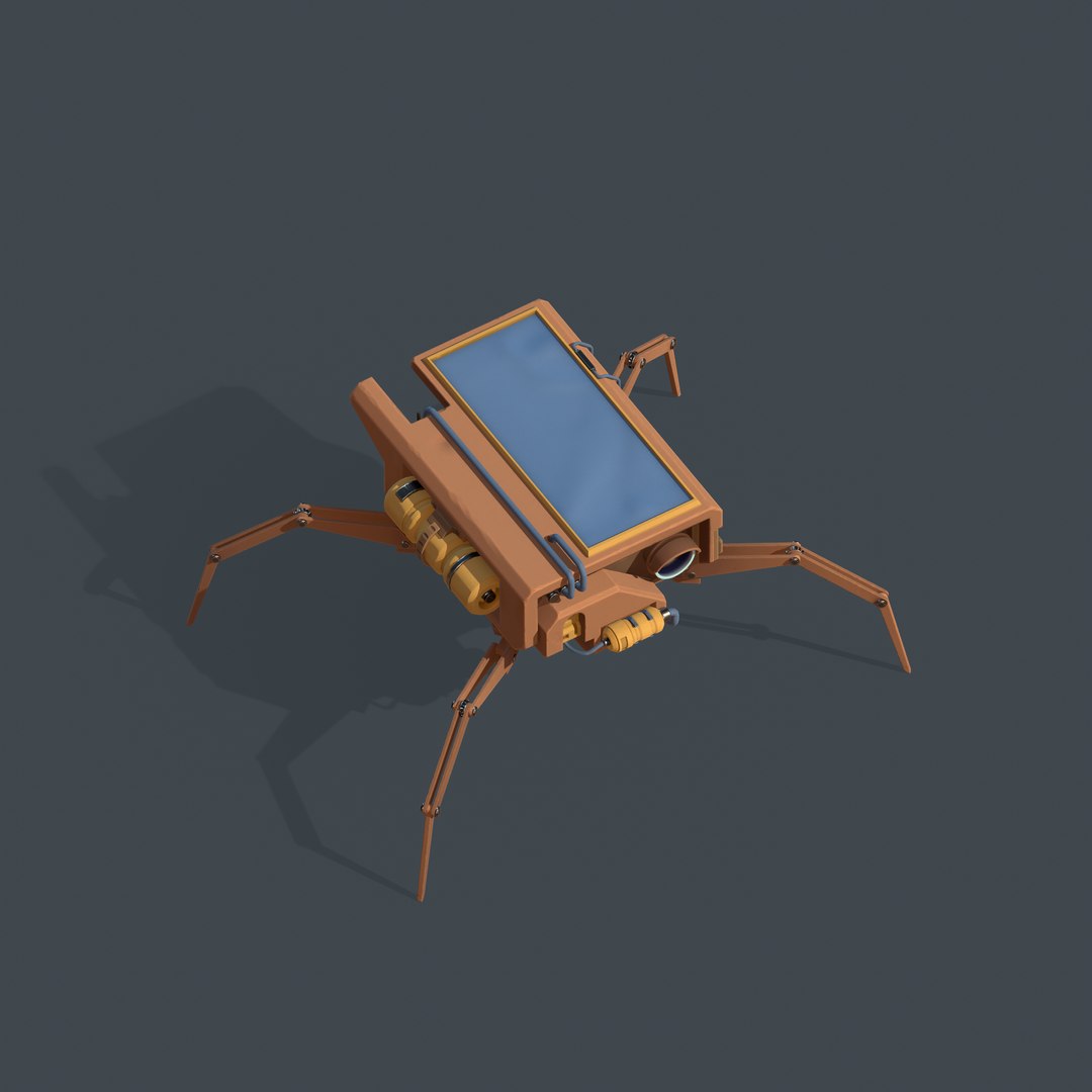 Robot-spider Desert Runner Stylized Low Poly Game Ready Model With PBR Textures 3D - TurboSquid ...