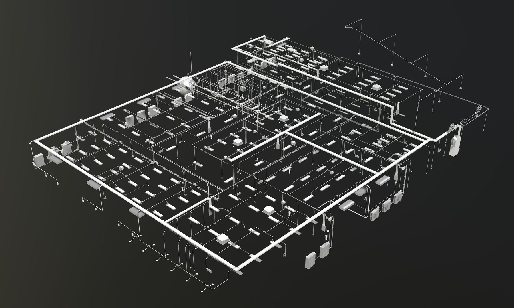 MEP Piping In Building 3D Model - TurboSquid 2074545