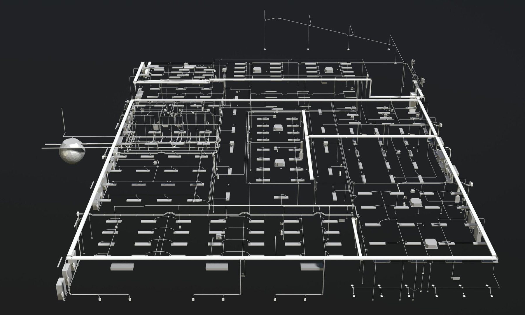 MEP Piping In Building 3D Model - TurboSquid 2074545