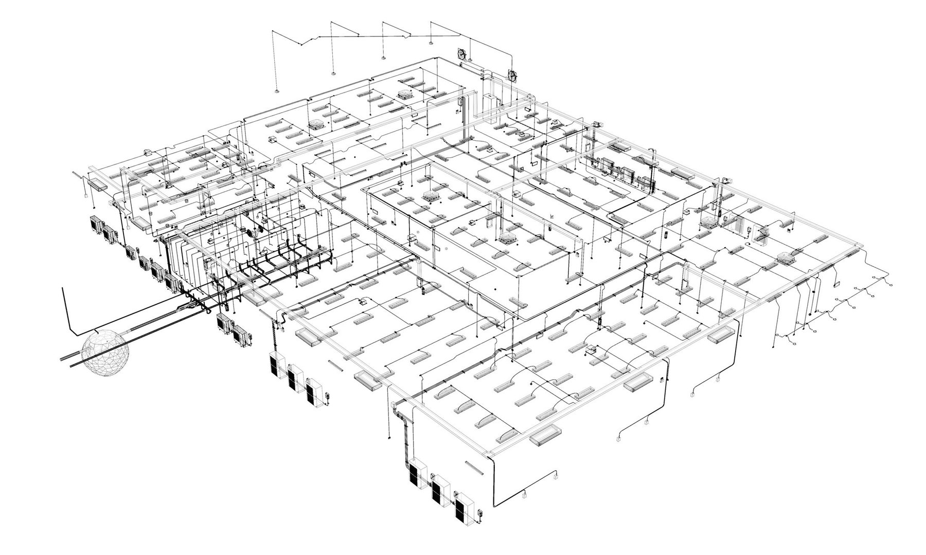 MEP Piping In Building 3D Model - TurboSquid 2074545