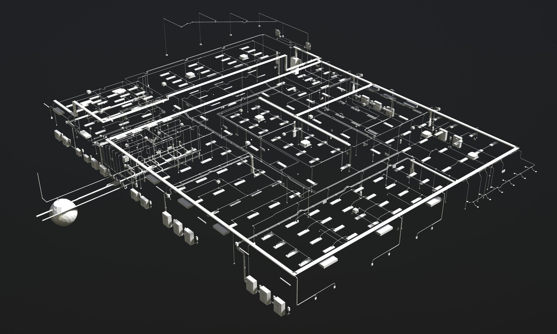 MEP Piping In Building 3D Model - TurboSquid 2074545