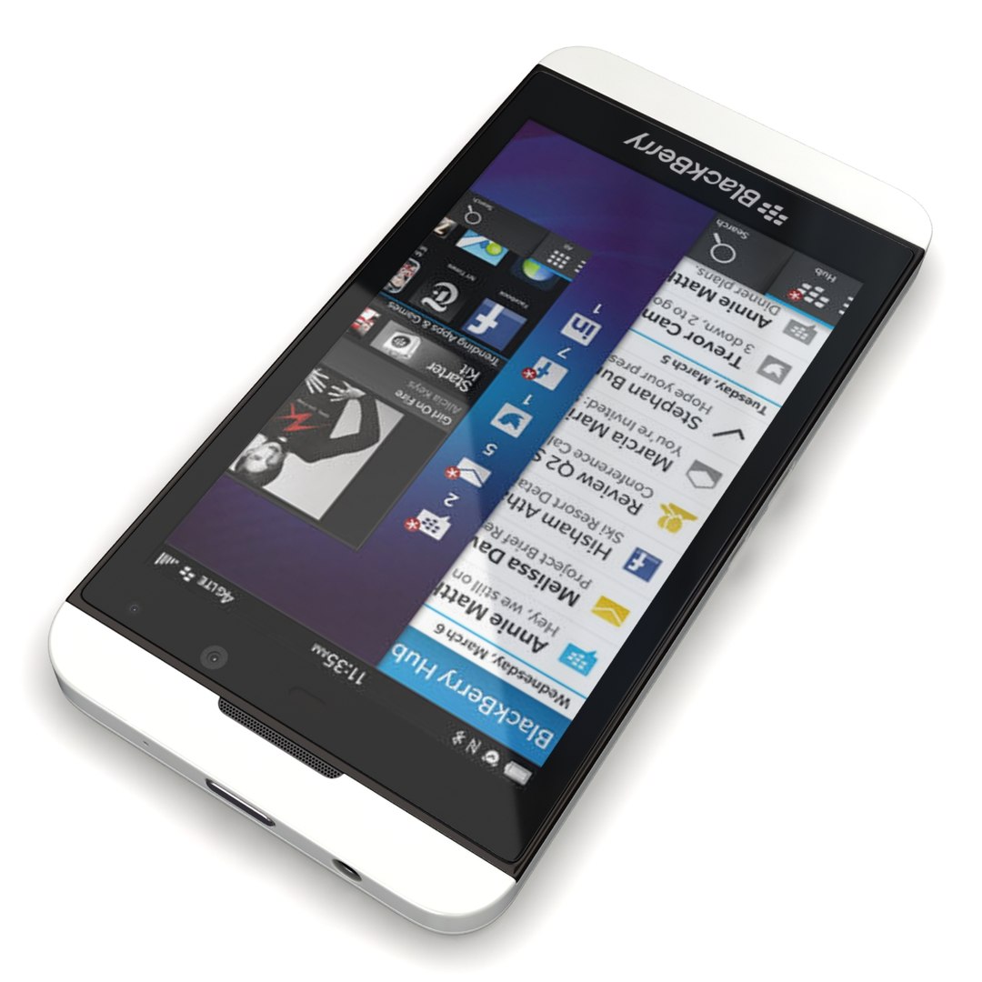 3d Blackberry Z10 White Cellphone Model