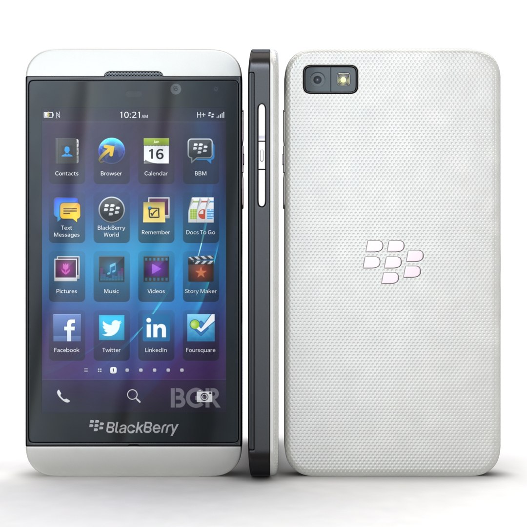 3d Blackberry Z10 White Cellphone Model