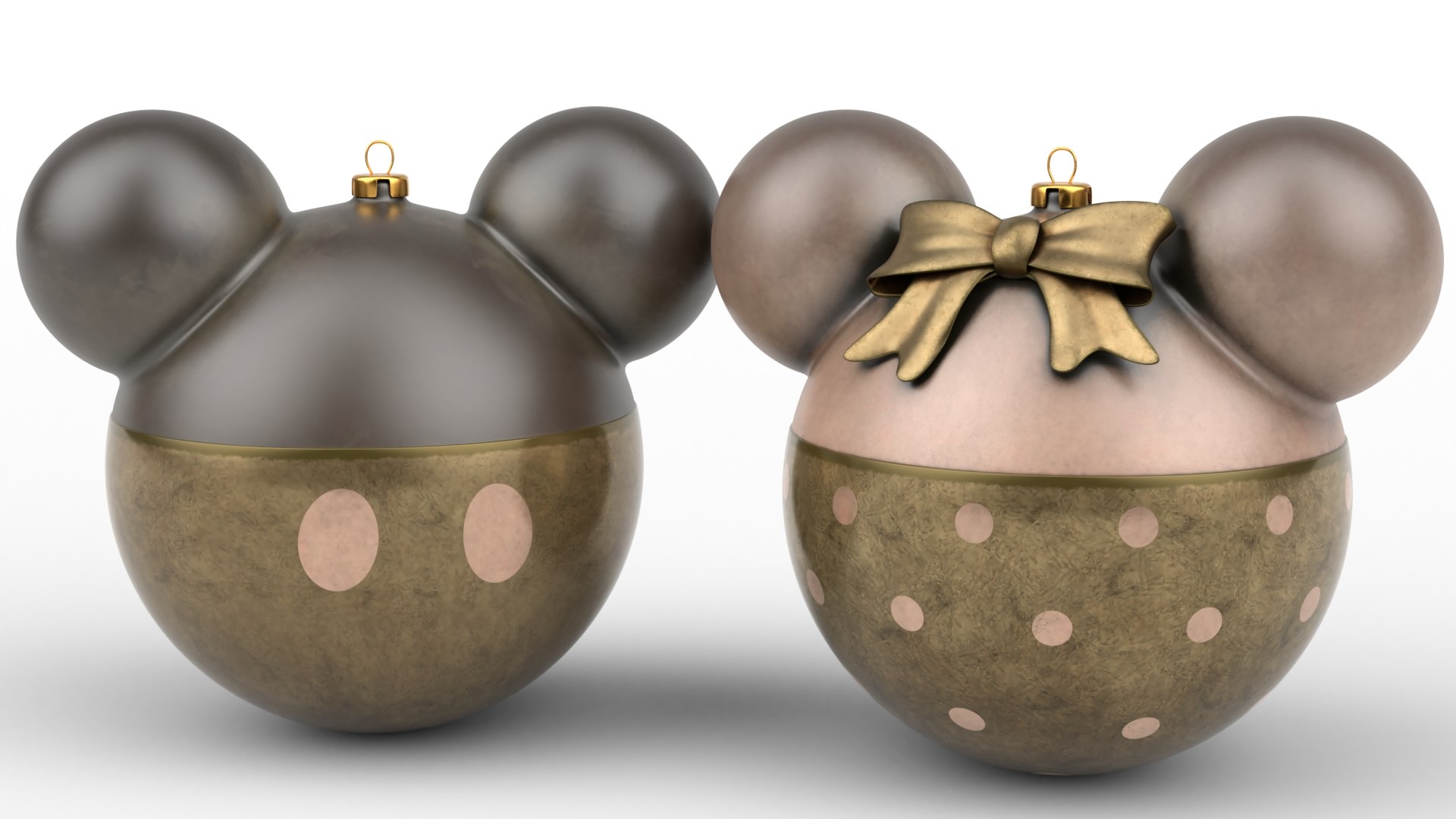 3D mickey minnie mouse christmas balls - TurboSquid 1654587