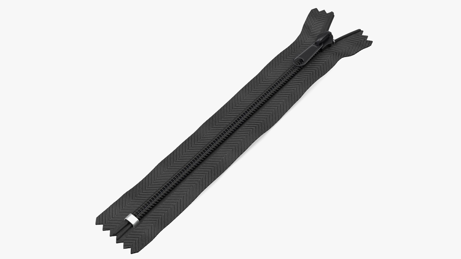 Nylon Coil Zipper with Stopper Black 3D - TurboSquid 1812128