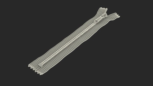 Nylon Coil Zipper with Stopper Black 3D - TurboSquid 1812128