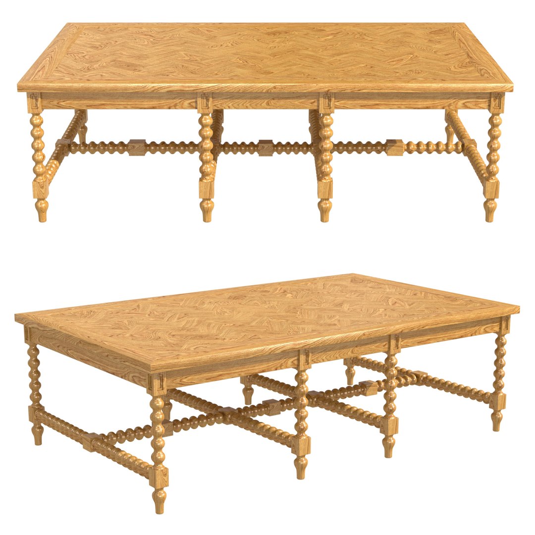 ABIDE INTERIORS Elene Bobbin Coffee Table Herringbone Top Model ...