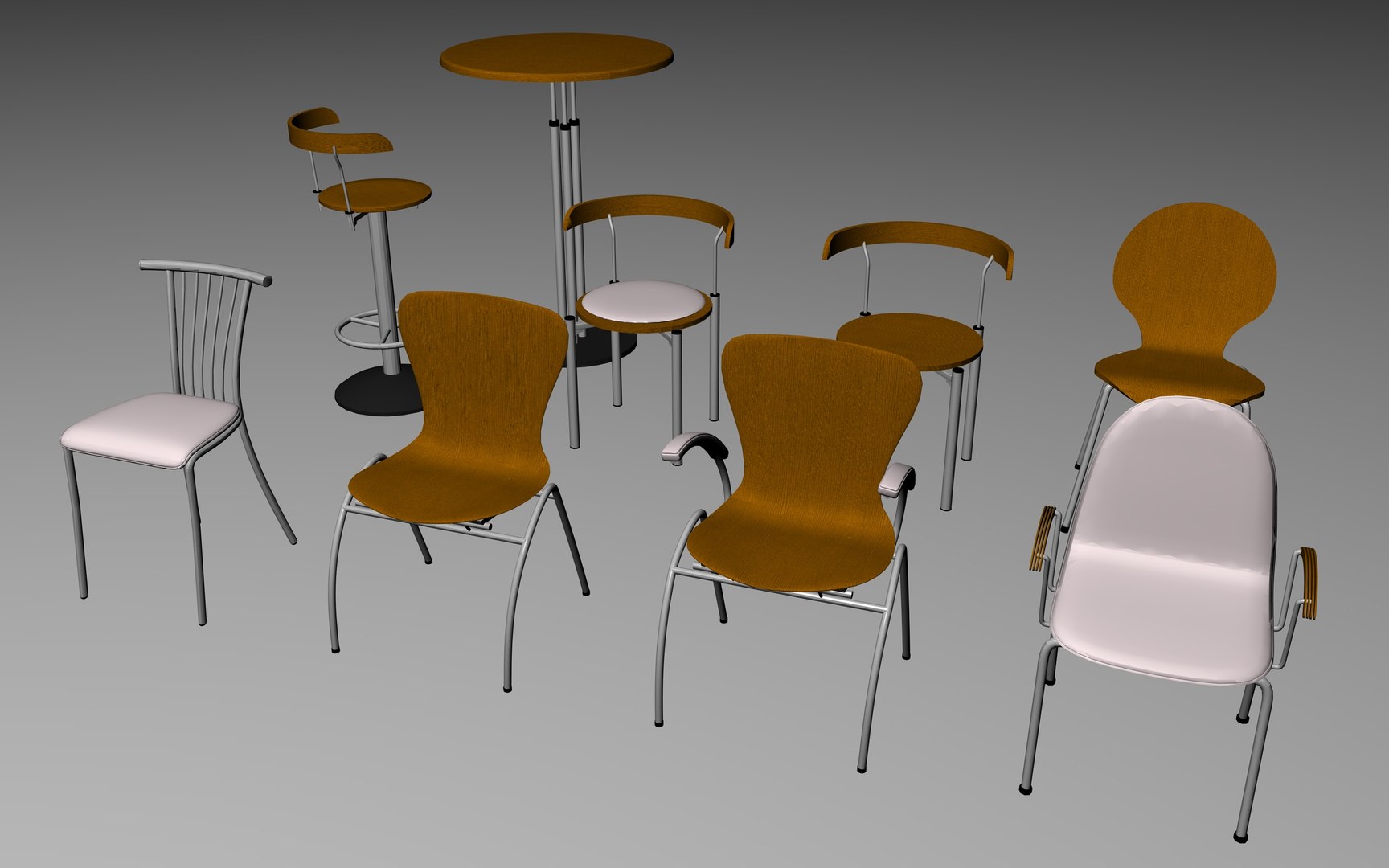 Group Chairs 3d Model
