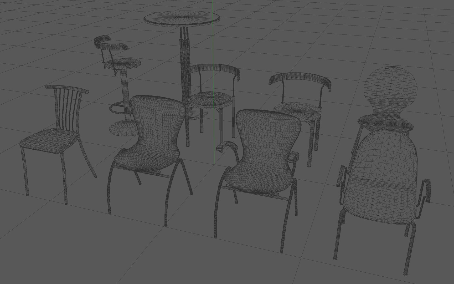 Group Chairs 3d Model
