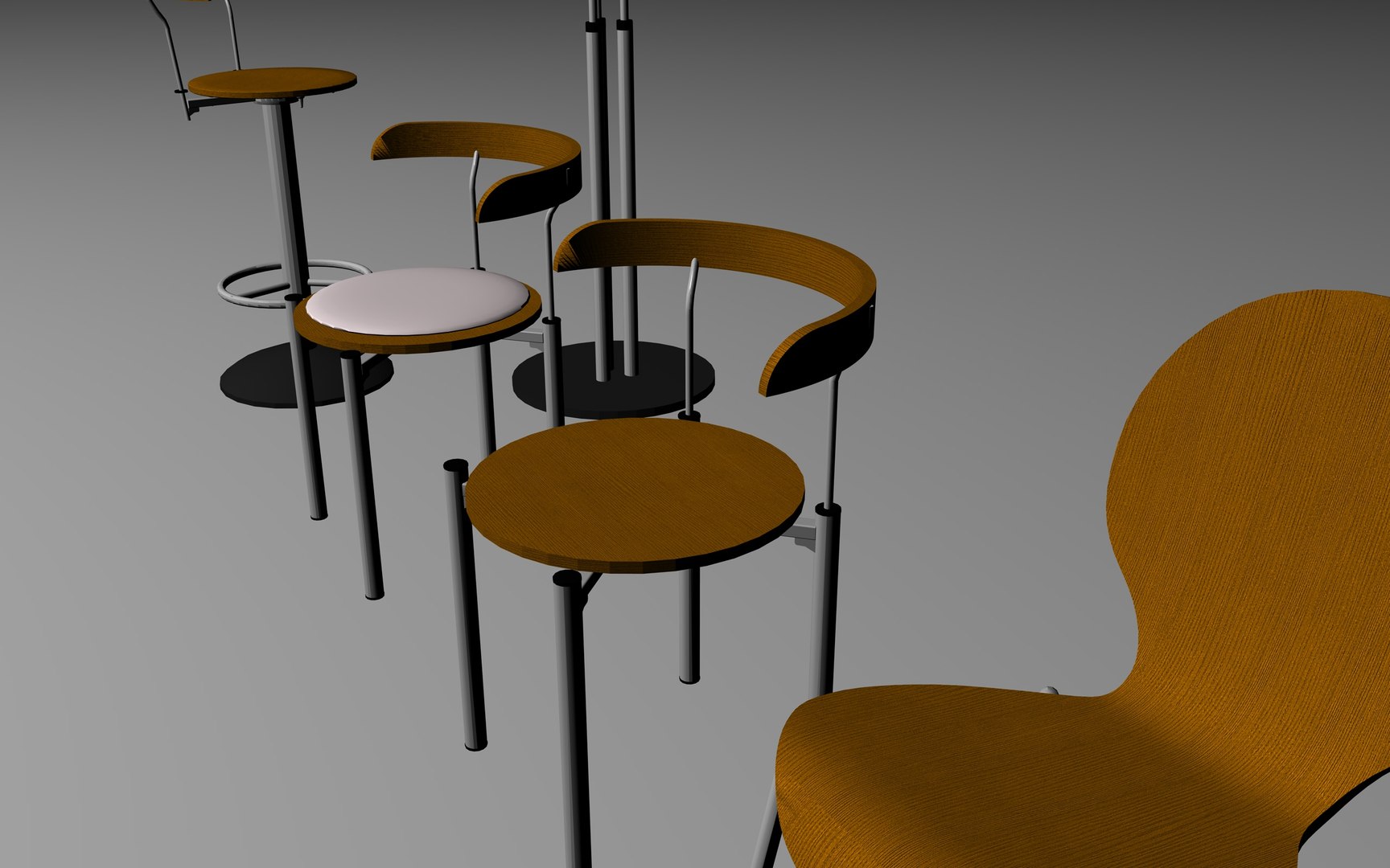 Group Chairs 3d Model
