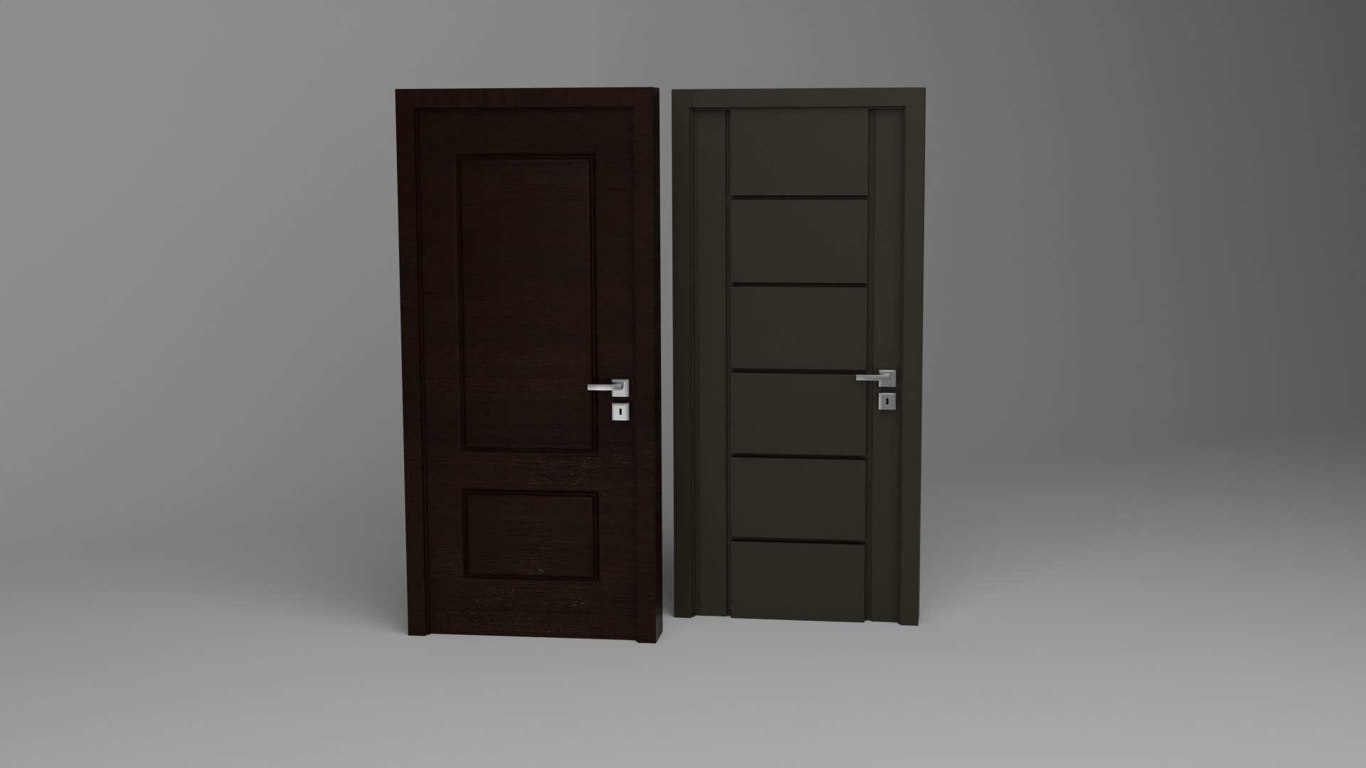 3D Model Pack Of 4 Low Poly Doors - TurboSquid 2254860