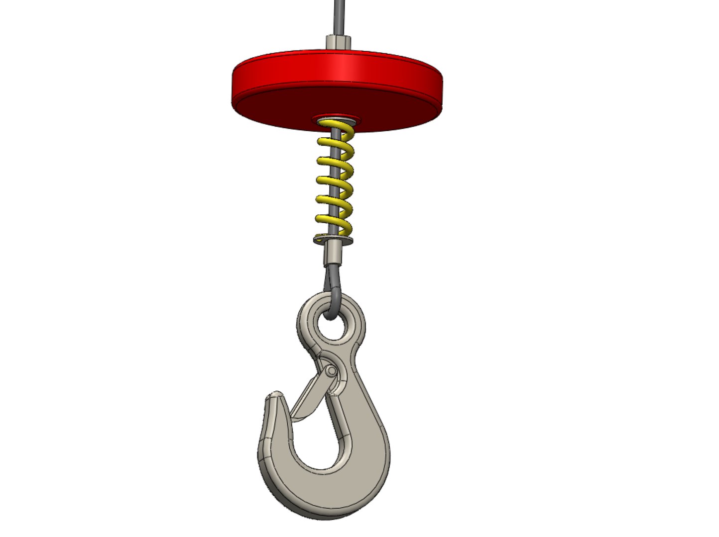 3D Model BUFFER SPRING LIFTING CRANE EYE HOOK ELECTRIC HOIST WIRE ROPE ...