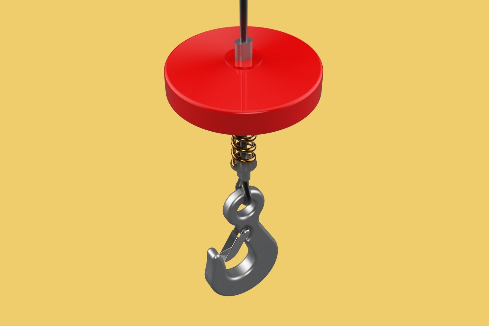 3D Model BUFFER SPRING LIFTING CRANE EYE HOOK ELECTRIC HOIST WIRE ROPE ...
