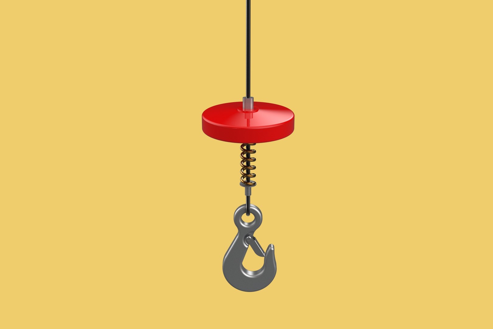3D Model BUFFER SPRING LIFTING CRANE EYE HOOK ELECTRIC HOIST WIRE ROPE ...