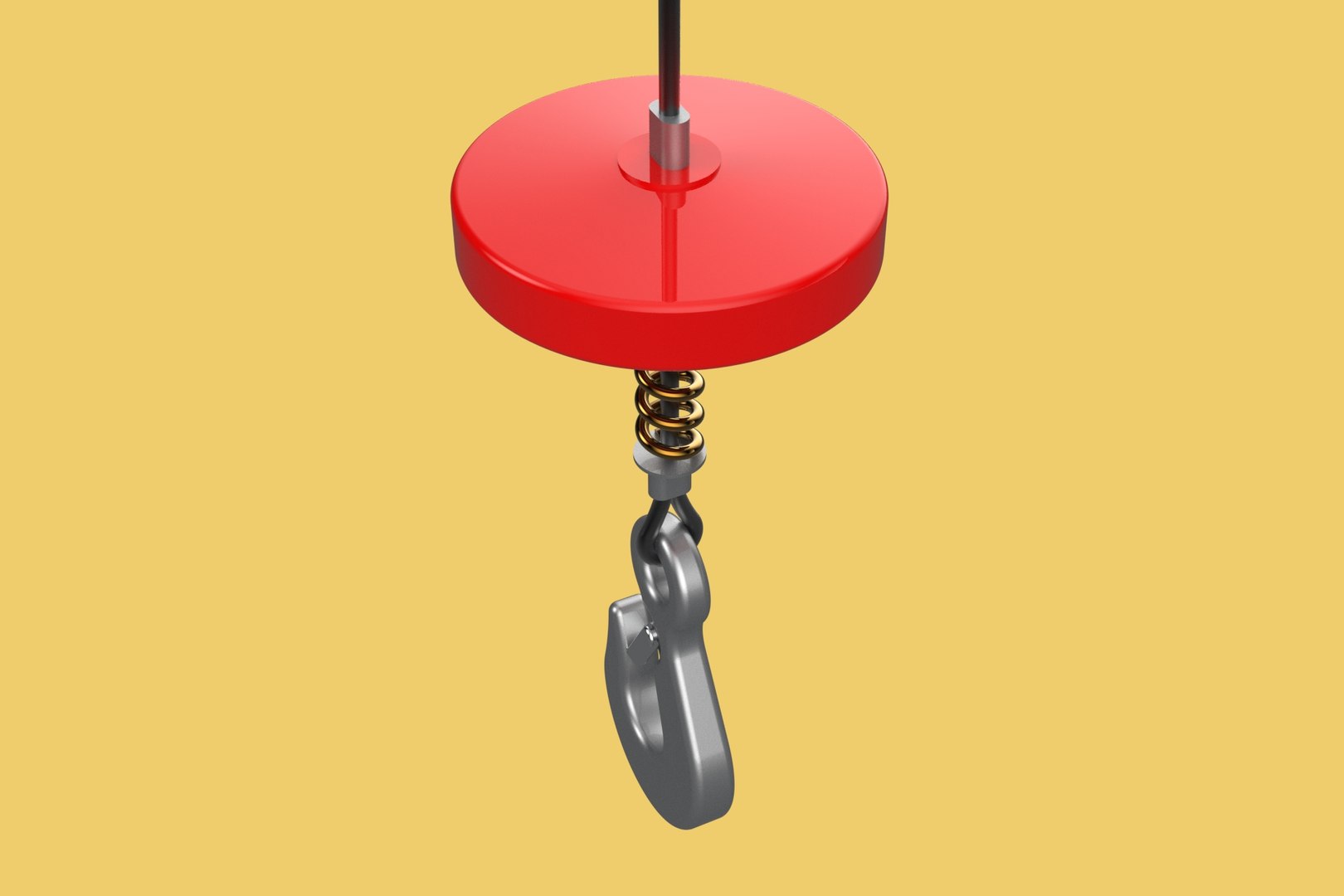 3D Model BUFFER SPRING LIFTING CRANE EYE HOOK ELECTRIC HOIST WIRE ROPE ...