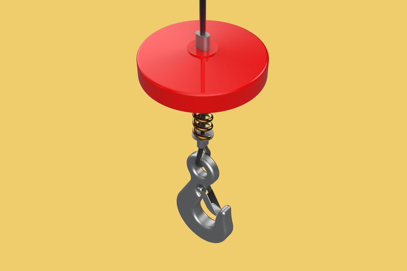 3D Model BUFFER SPRING LIFTING CRANE EYE HOOK ELECTRIC HOIST WIRE ROPE ...