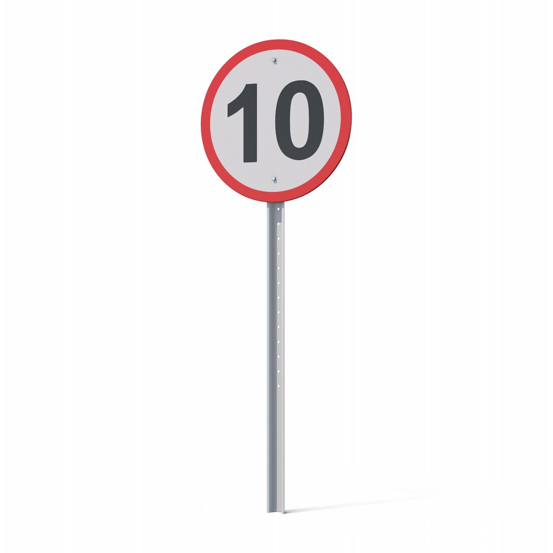 Maximum Speed 10 Road Sign 3D model - TurboSquid 2041698