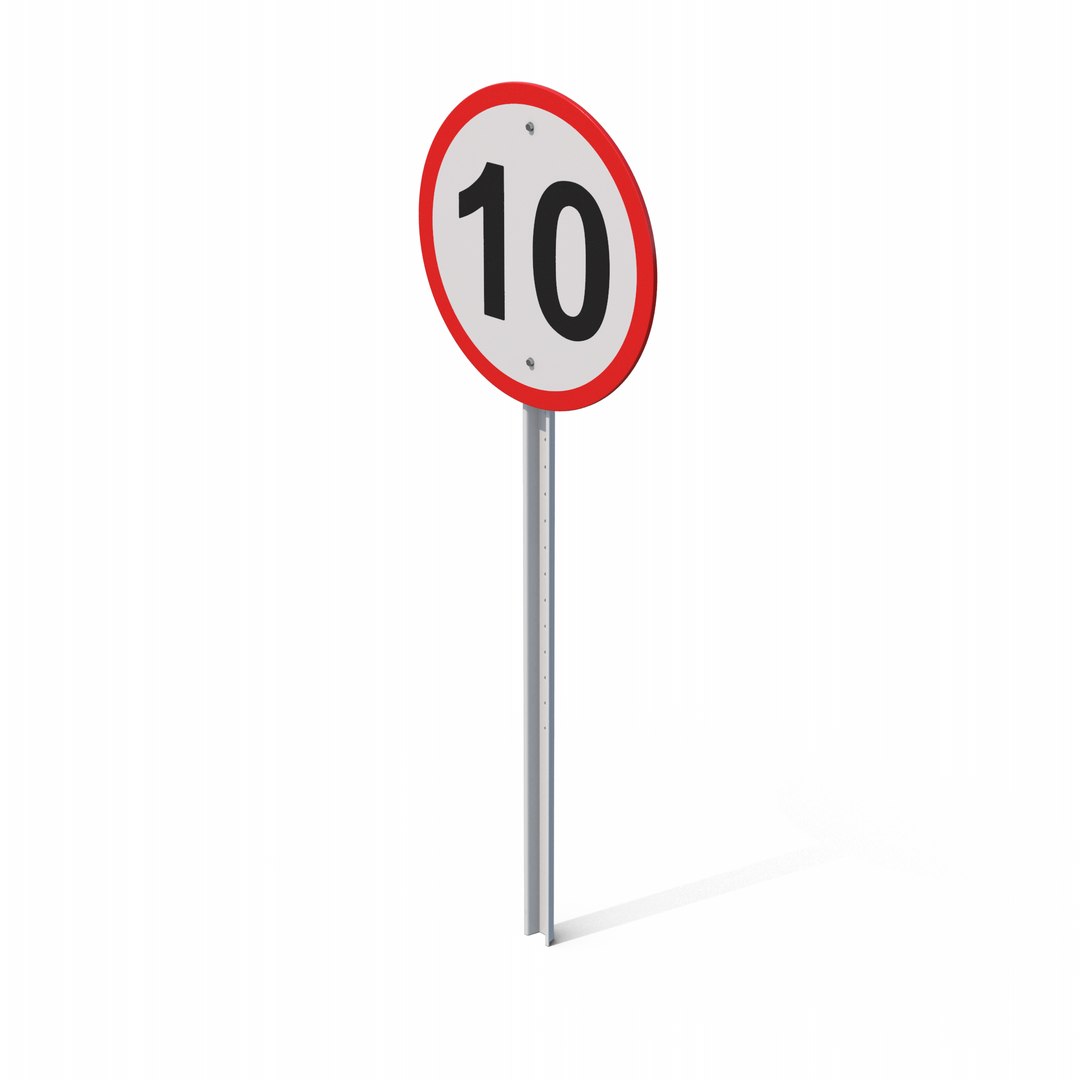 Maximum Speed 10 Road Sign 3D model - TurboSquid 2041698