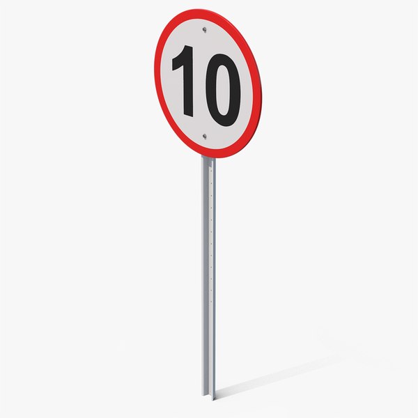 Maximum Speed 10 Road Sign 3D model - TurboSquid 2041698