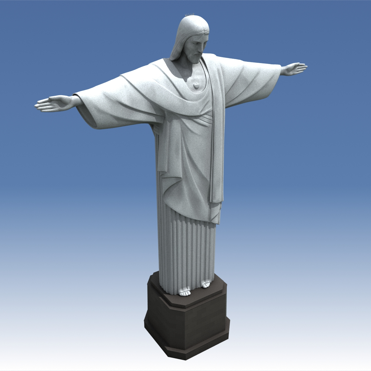 cristo redentor statue 3d max