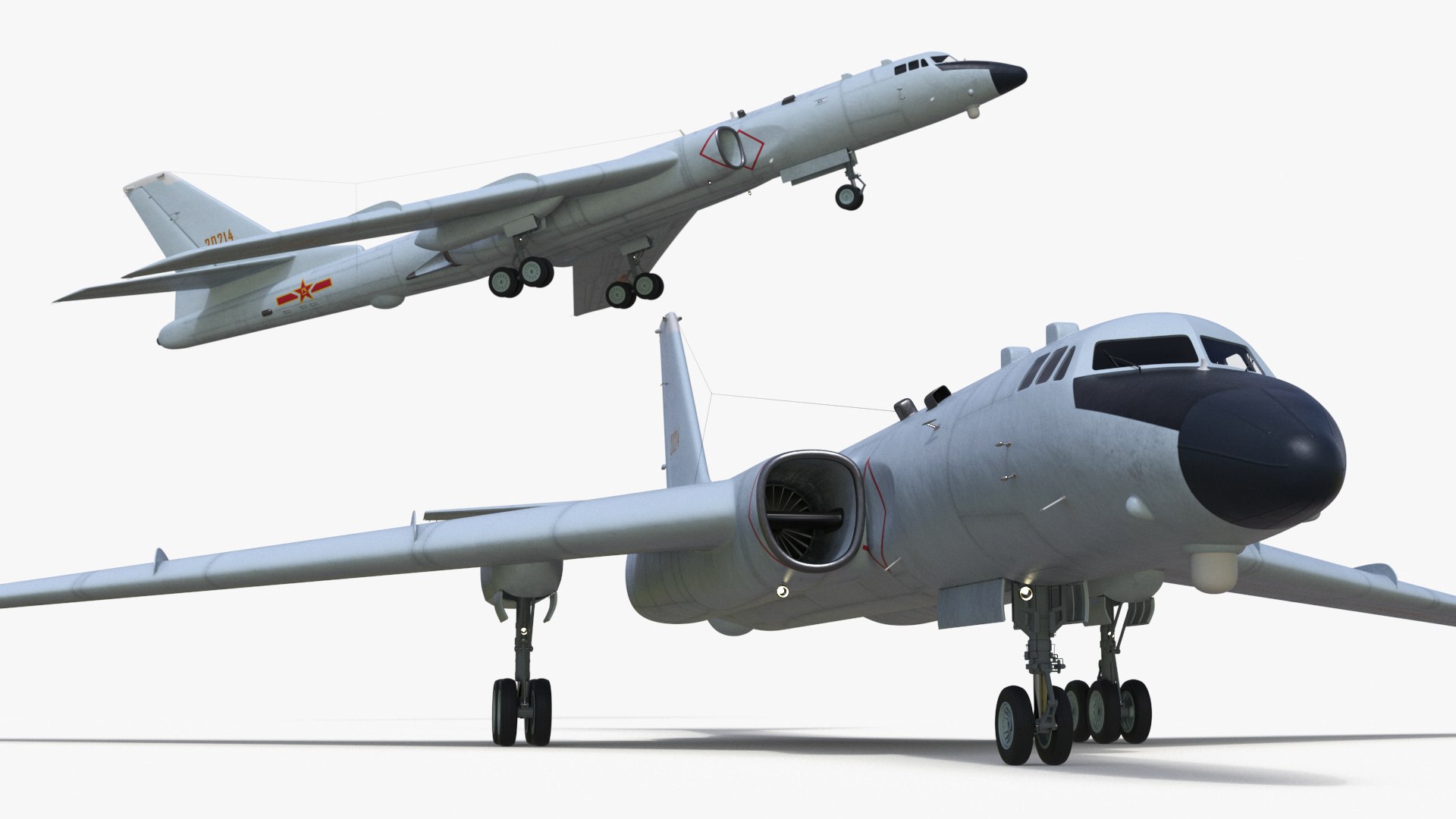 Xian H-6 China Strategic Bomber Without Armament 3D Model - TurboSquid ...